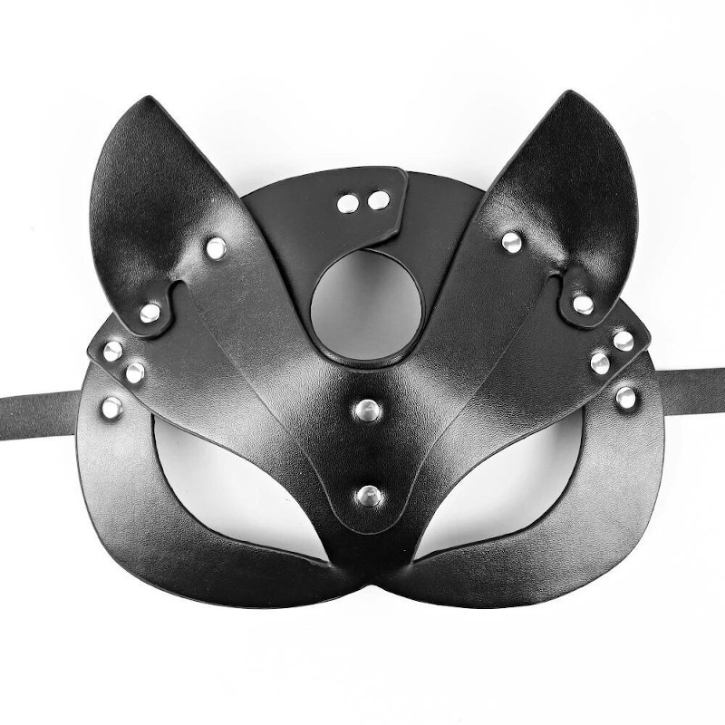 PU leren BDSM kattenmasker - zwart | Nooitmeersaai